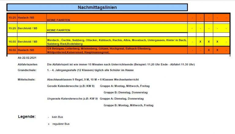Busplan ab 22.02.2021 – Grund- und Mittelschule Durach